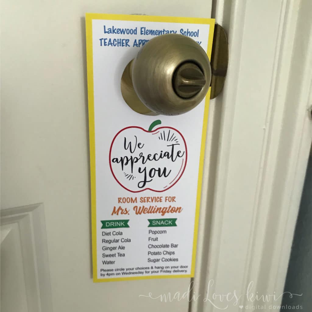 Editable Teacher Room Service Door Hanger | Printable VIP Teacher ...