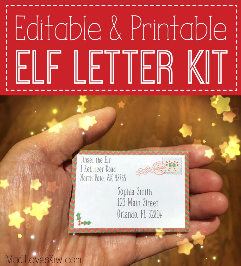 Printable Elf Letters with Envelopes | Mini Editable Elf PDF - Madi ...