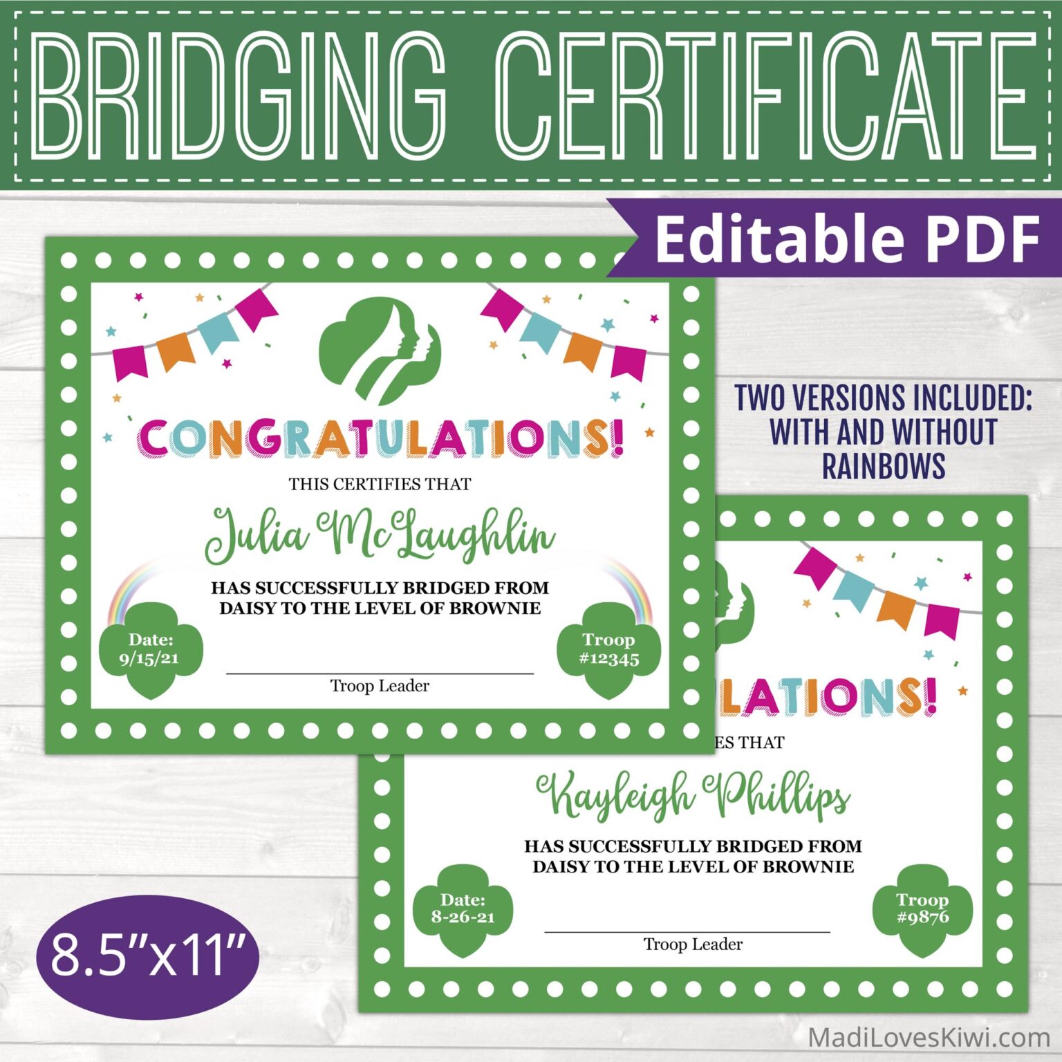 Printable Girl Scout Troop Organizer | Editable Agenda Certificate ...