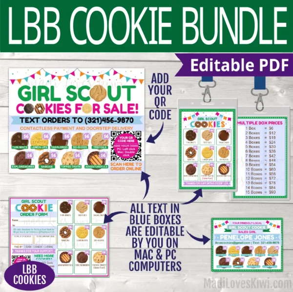 2026 LBB Printable Girl Scout Cookie Sales Kit | Editable Marketing PDF ...