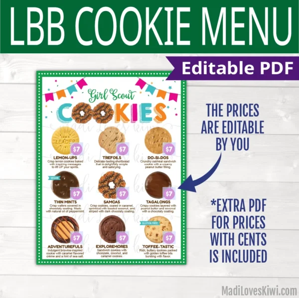 2026 Editable LBB Girl Scout Cookie Menu Flyer PDF, Printable Price List Sign - Madi Loves Kiwi ...